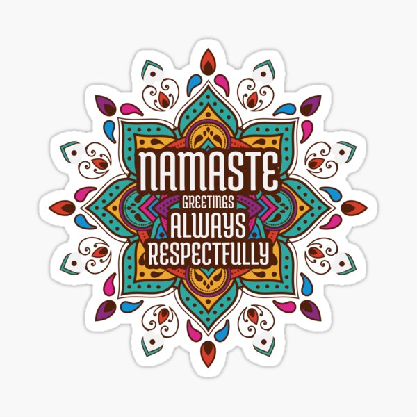 "Namaste" Sticker for Sale by KaiWen-Designs | Redbubble