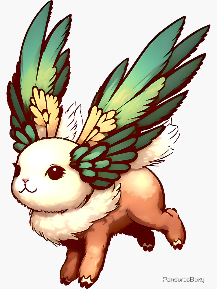 "Rabbit with Wings | Kawaii Rabbit | Bunny Wings " Sticker for Sale by ...
