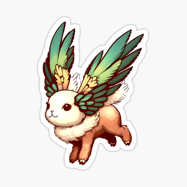 "Rabbit with Wings | Kawaii Rabbit | Bunny Wings " Sticker for Sale by ...