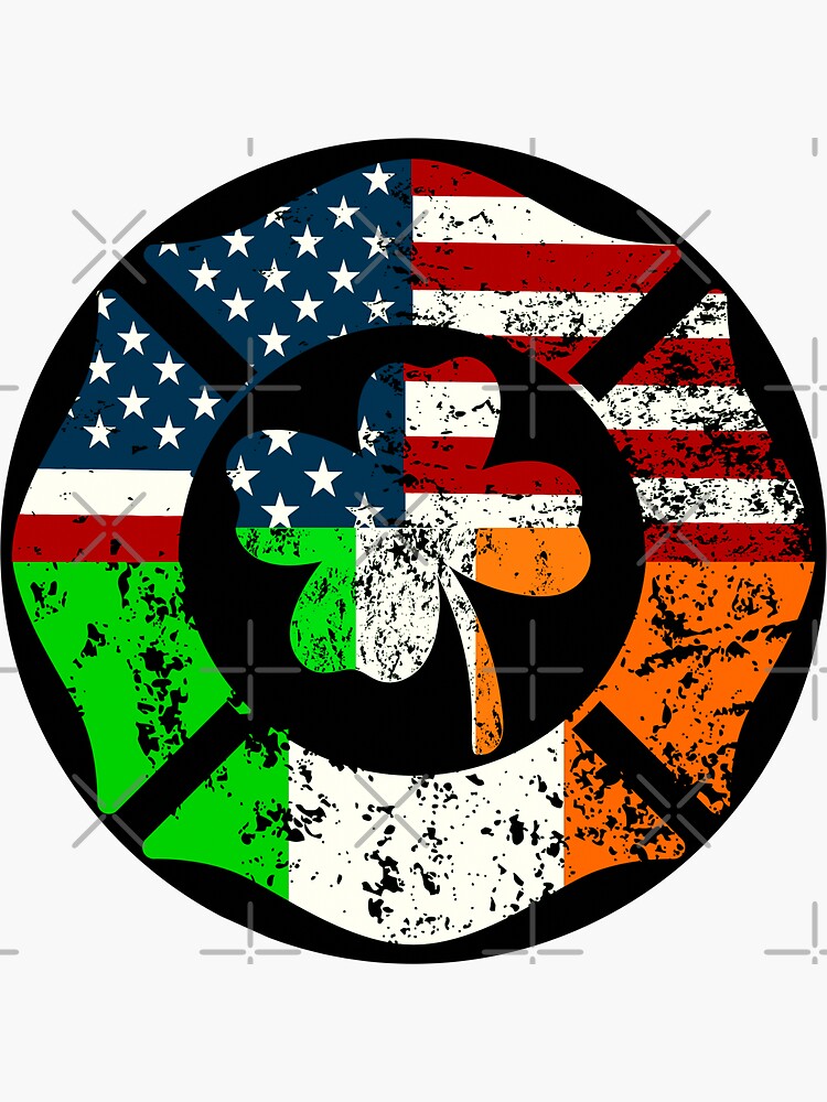 "Irish American Firefighter logo" Sticker for Sale by shaggydawgg ...