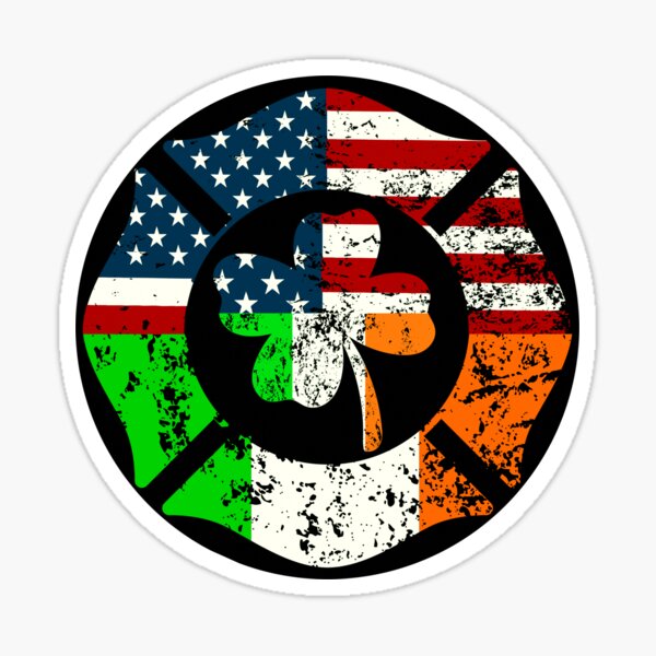 "Irish American Firefighter logo" Sticker for Sale by shaggydawgg ...