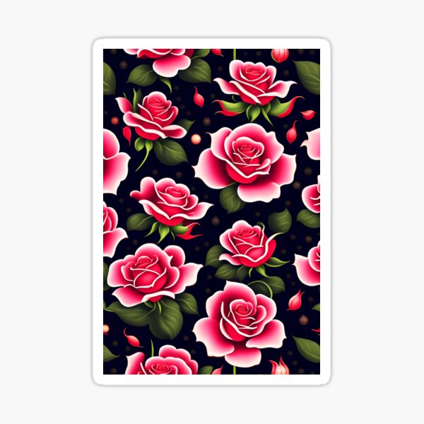 "Rose Pattern Smooth" Sticker for Sale by frigamribe88 | Redbubble