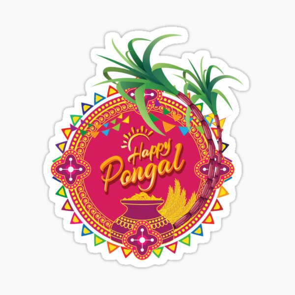 "Pongal - Happy Pongal " Sticker for Sale by sweary12 | Redbubble