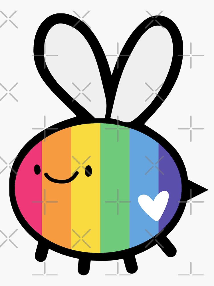 "Cute Happy Pride Bee" Sticker for Sale by b3y0u | Redbubble