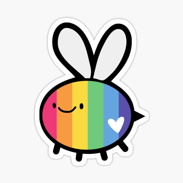 "Cute Happy Pride Bee" Sticker for Sale by b3y0u | Redbubble