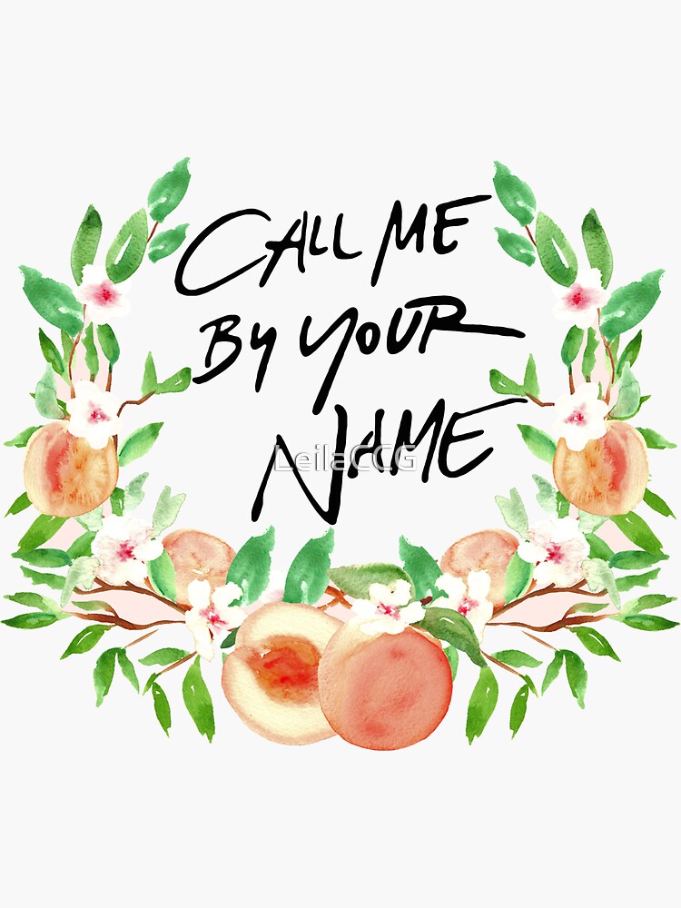 "Call Me By Your Name Peach" Sticker by LeilaCCG | Redbubble