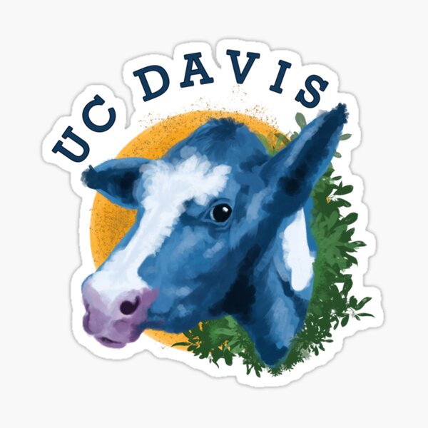 "Blue UC Davis Cow " Sticker for Sale by NathanJohs | Redbubble