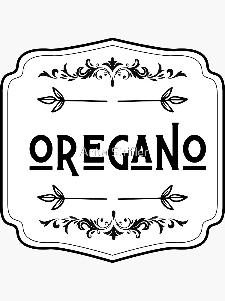 "Oregano Retro Spice Label" Sticker for Sale by anitastrifler | Redbubble
