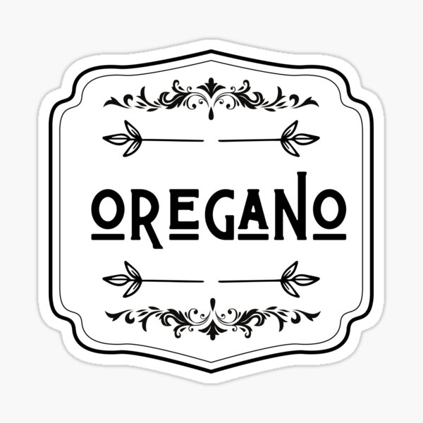 "Oregano Retro Spice Label" Sticker for Sale by Anita Strifler | Redbubble