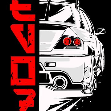 "Mitsubishi Lancer Evolution VII Design" Sticker for Sale by ...