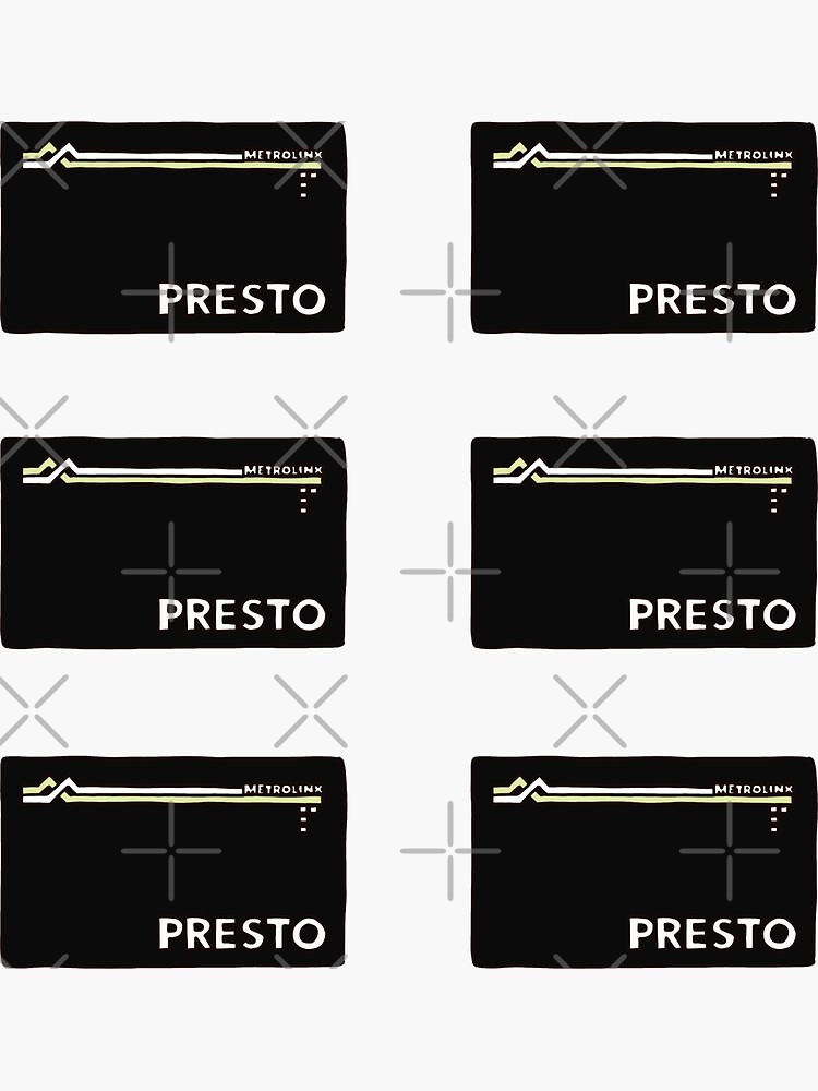 "Presto card" Sticker for Sale by lalashellsArt | Redbubble