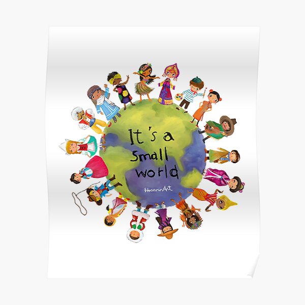 "Cute multicultural kids around a small world" Poster for Sale by ...