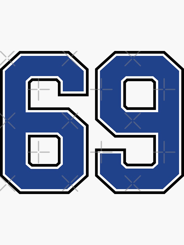 "Number 69 lucky sports jersey sixty nine" Sticker for Sale by ...
