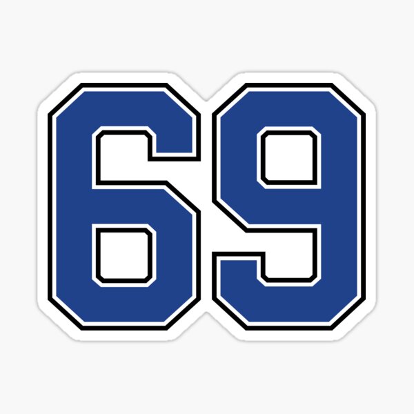 "Number 69 lucky sports jersey sixty nine" Sticker for Sale by ...