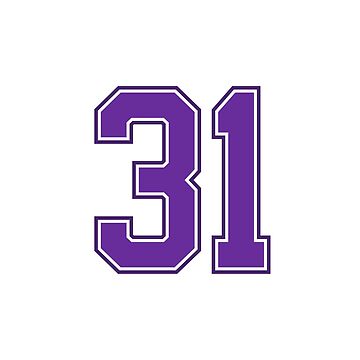 "Purple Number 31 lucky sports jersey thirty one" Sticker for Sale by ...