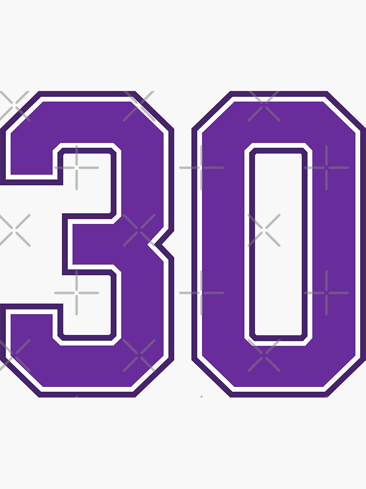 "Purple Number 30 lucky sports jersey thirty" Sticker for Sale by ...