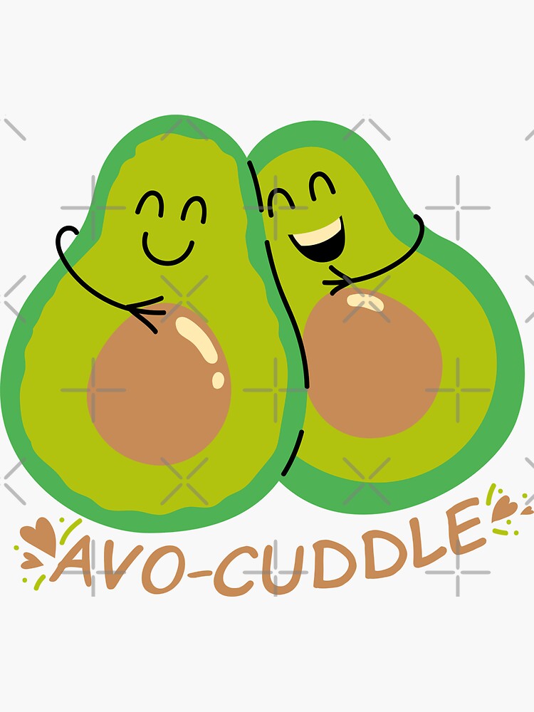 "Hugging Avocado Funny Pun - Avo-Cuddle" Sticker for Sale by ...