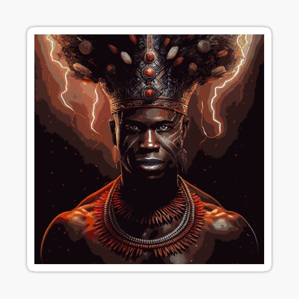 "Shango of Lightning " Sticker for Sale by WennsdaysChild | Redbubble