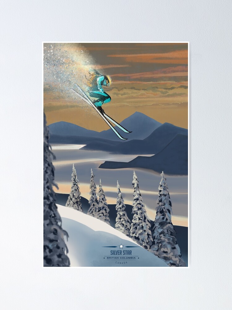 "Powder ski art" Poster for Sale by SFDesignstudio | Redbubble