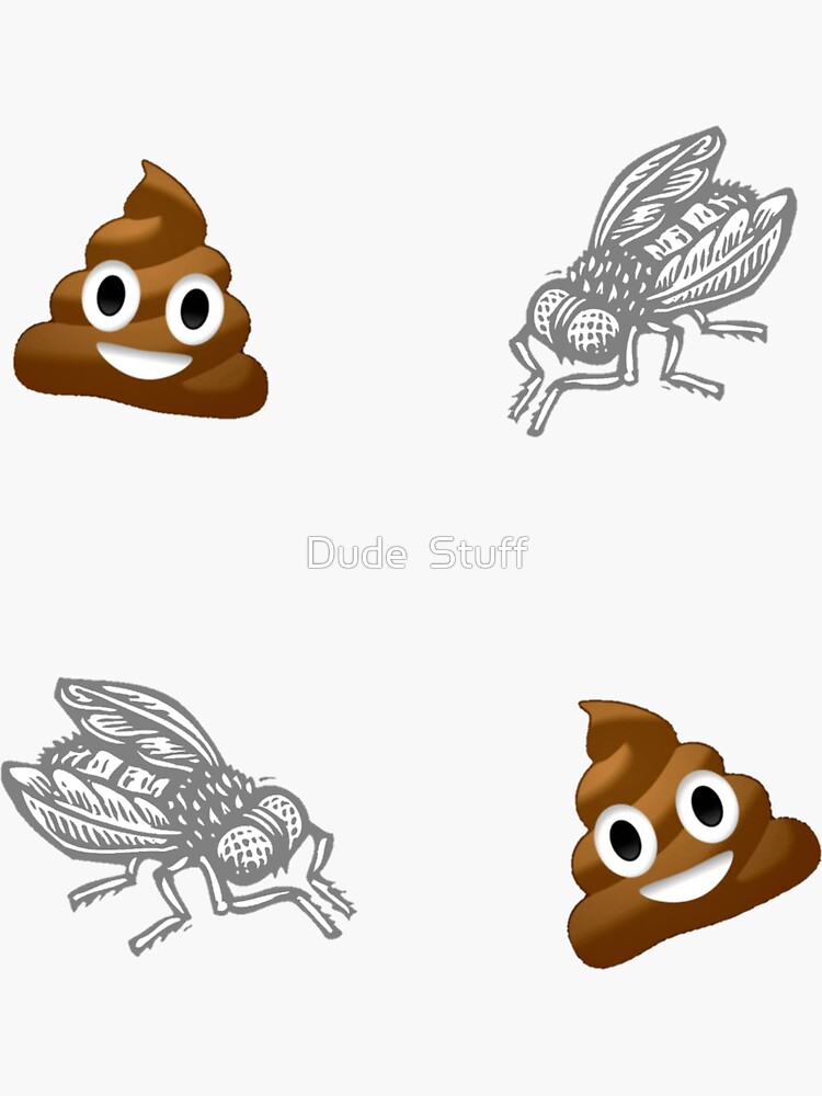 "Flies on Poop Pattern - Funny Socks and more" Sticker for Sale by ...