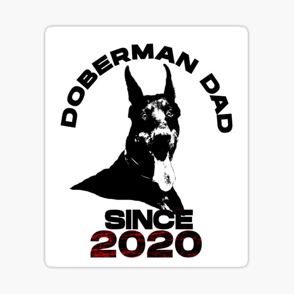 "Doberman Dad Since 2020 Doberman Pinscher Dog | Doperman Dog" Sticker ...