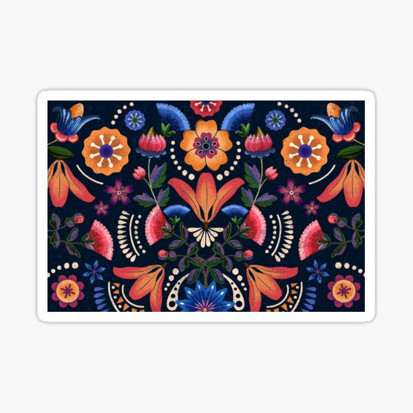 "Mexican ethnic flower illustration" Sticker for Sale by emtestudio ...