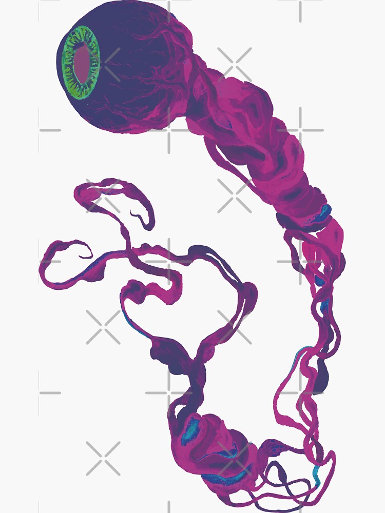 "Inverted sci-fi disembodied eyeball with Dark Purple tendrils in ...