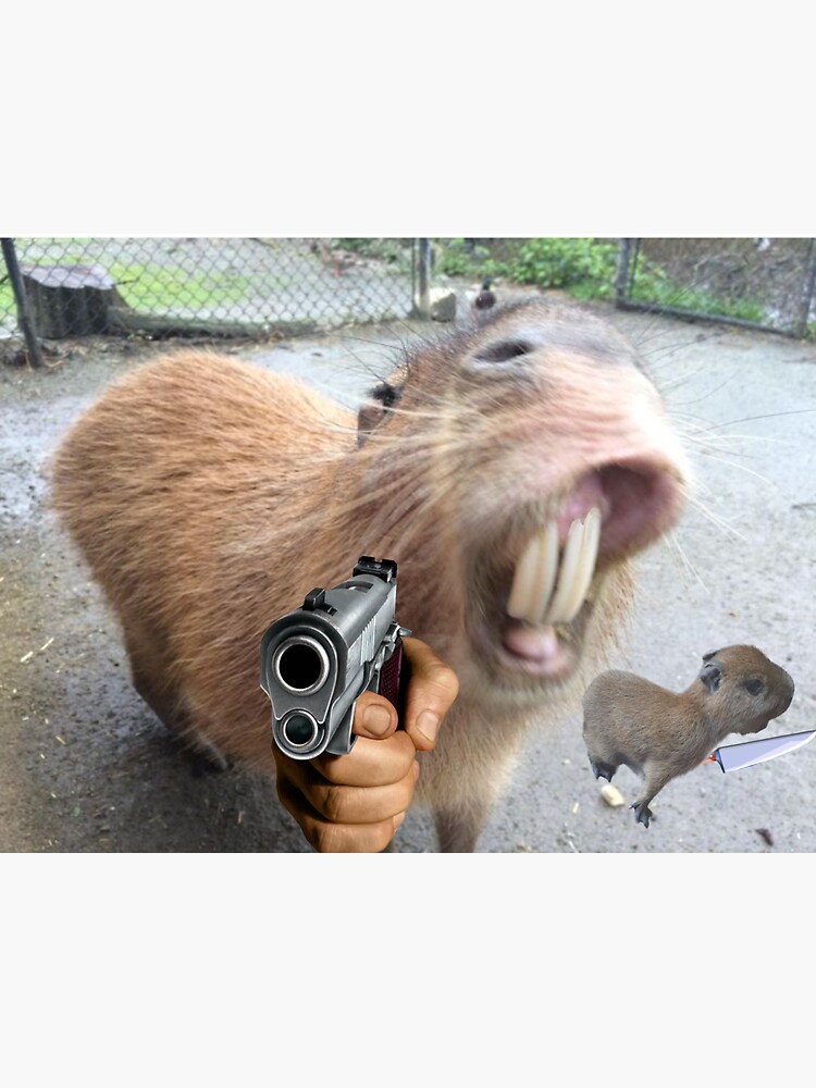 "gangster capybara " Sticker for Sale by HILLTERRA | Redbubble