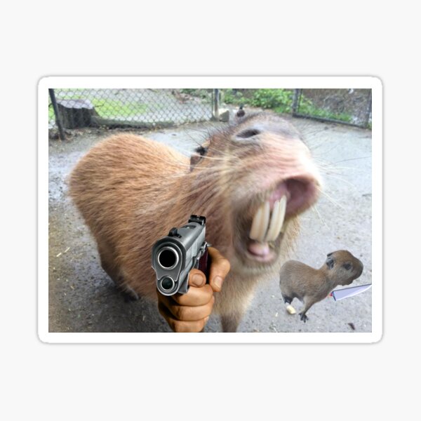 "gangster capybara " Sticker for Sale by HILLTERRA | Redbubble