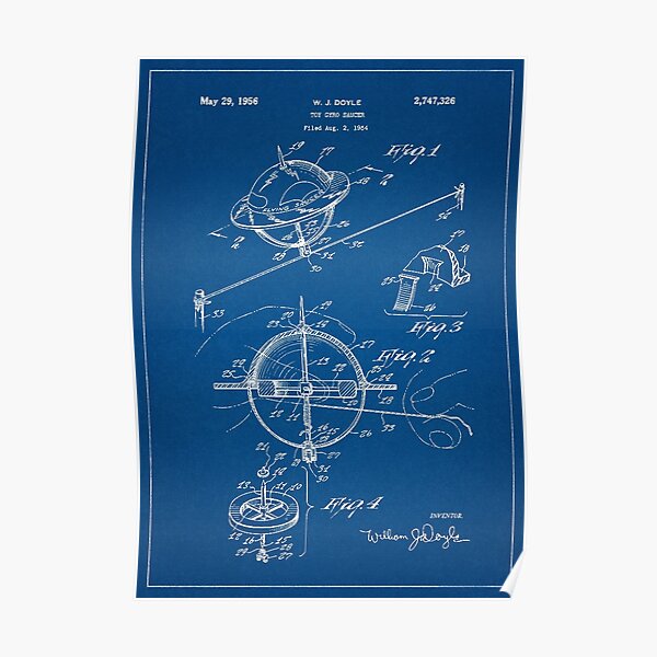 "1956 Gyroscope Toy Patent Art Blueprint" Poster for Sale by mkkessel ...