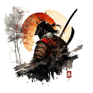 "Japanese samurai ink drawings" Art Board Print for Sale by ai1art ...