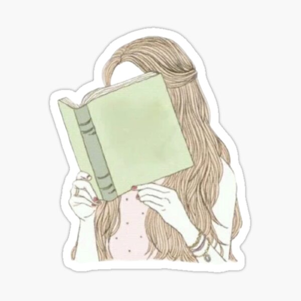 "girl reading a book stickers" Sticker for Sale by boutiquati | Redbubble