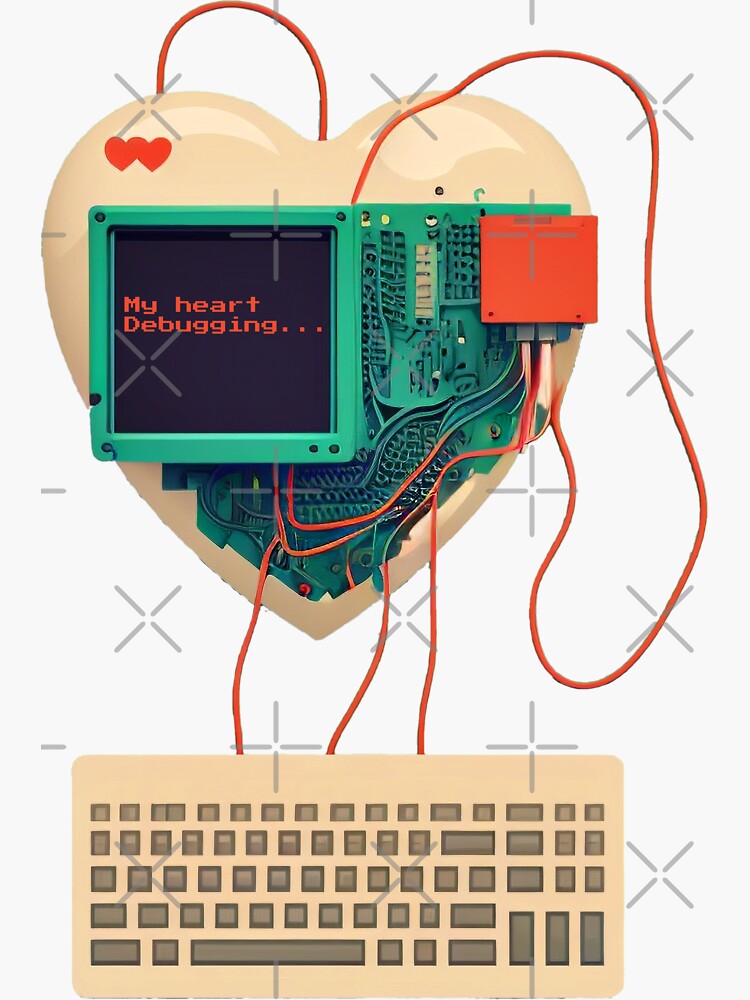 "Debugging my heart - V2" Sticker for Sale by SMCLN | Redbubble