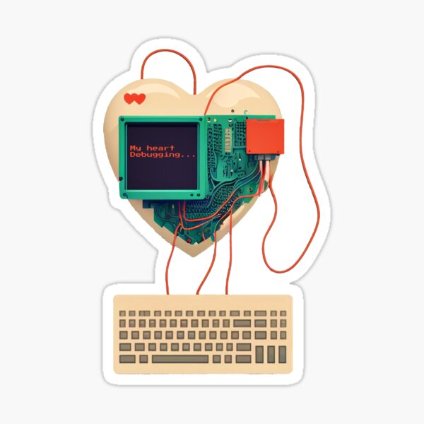 "Debugging my heart - V2" Sticker for Sale by SMCLN | Redbubble