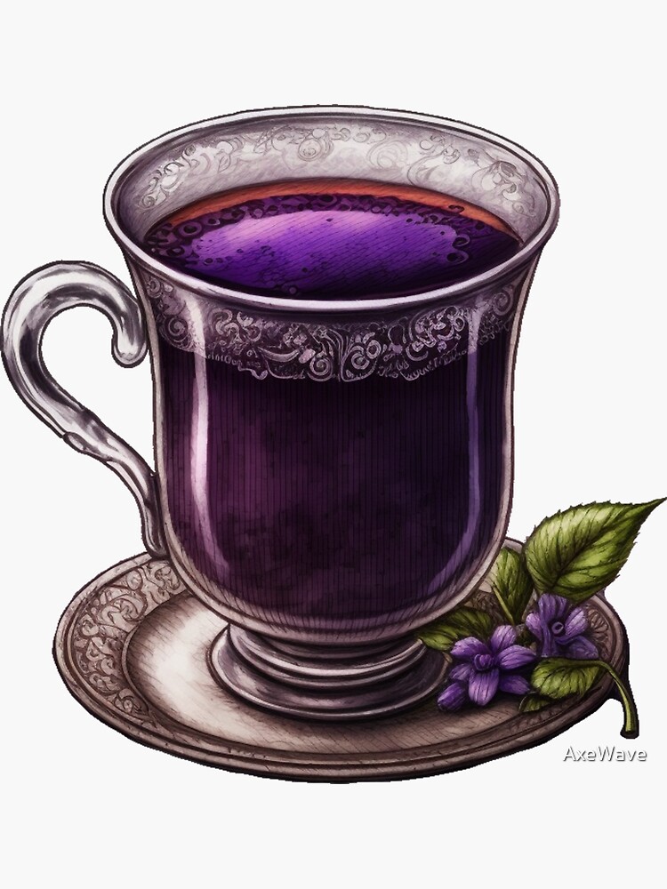 "Purple Tea Cup" Sticker for Sale by AxeWave | Redbubble
