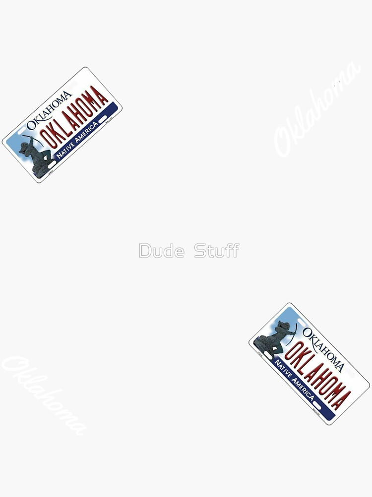"Oklahoma DMV License Plate Pattern - Available on Stickers Socks Mugs ...