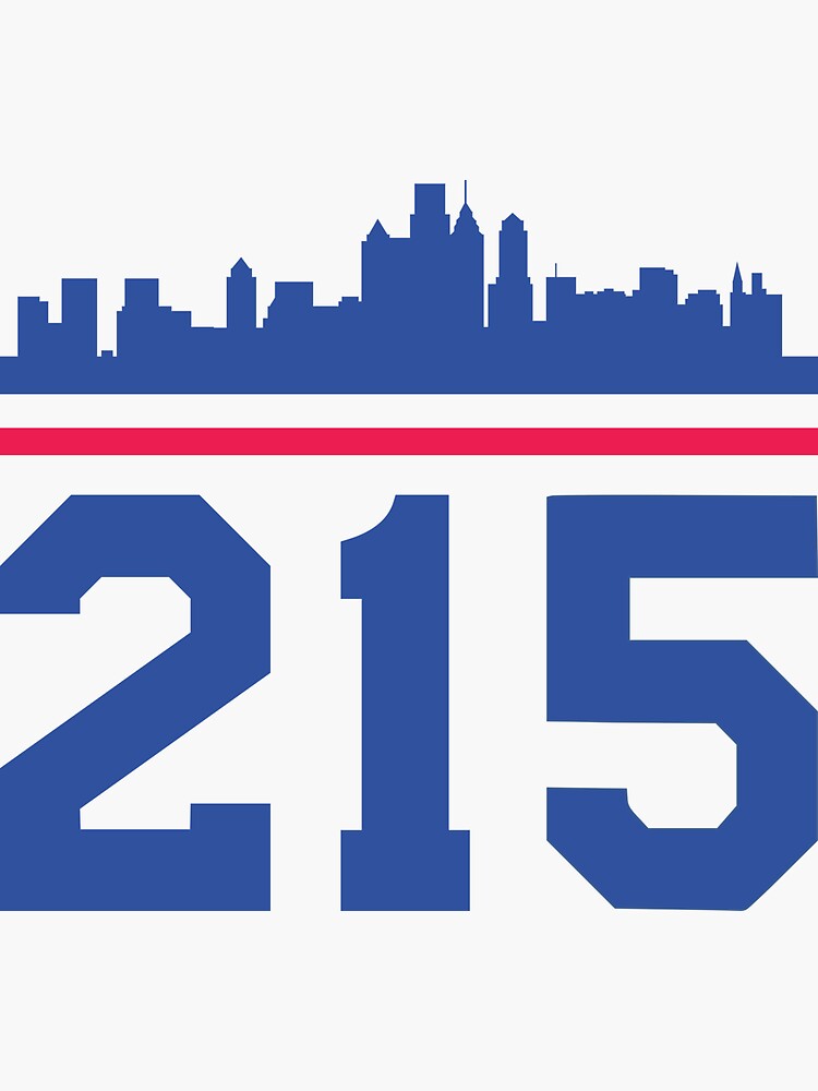 "Philadelphia Skyline 215 Design" Sticker for Sale by TeflonDesign ...