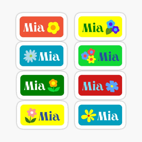 "PERSONALIZED STICKER WITH NAME OF MIA" Sticker for Sale by philevera ...