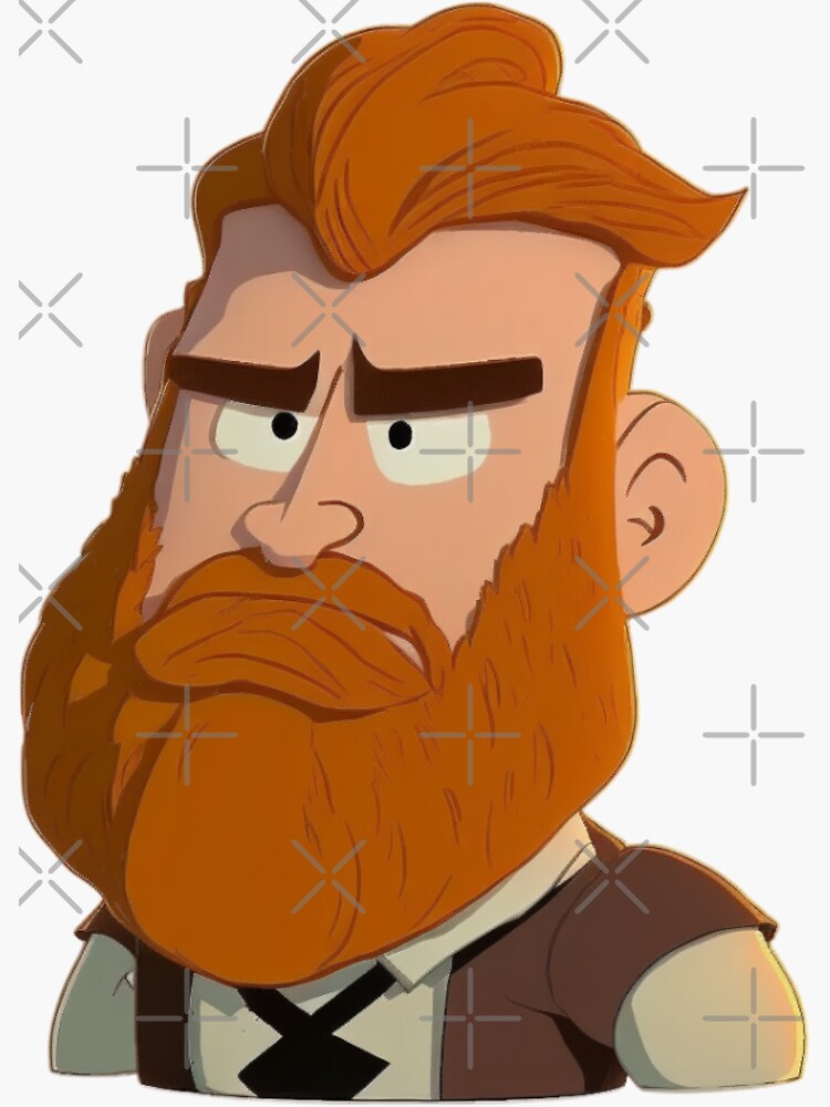 "Funny ginger character 3D" Sticker for Sale by ExplodedToons | Redbubble