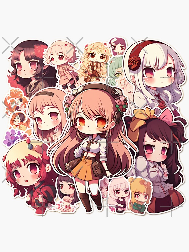 "Cutie Flower Anime Girls" Sticker for Sale by LilBruisesKornr | Redbubble