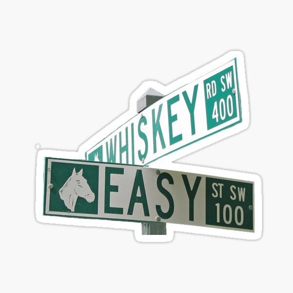"Whiskey Road & Easy Street" Sticker for Sale by ZivaKreations | Redbubble