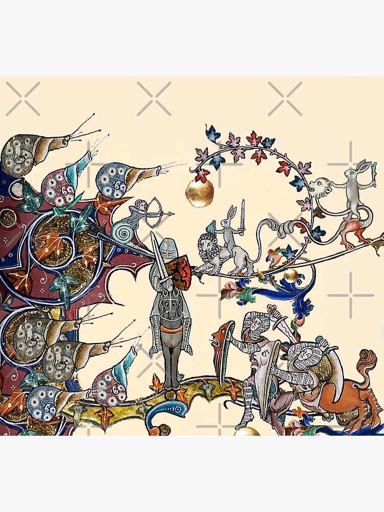 "WEIRD MEDIEVAL BESTIARY WAR, KNIGHTS AND KILLER RABBITS FIGHTING WITH ...