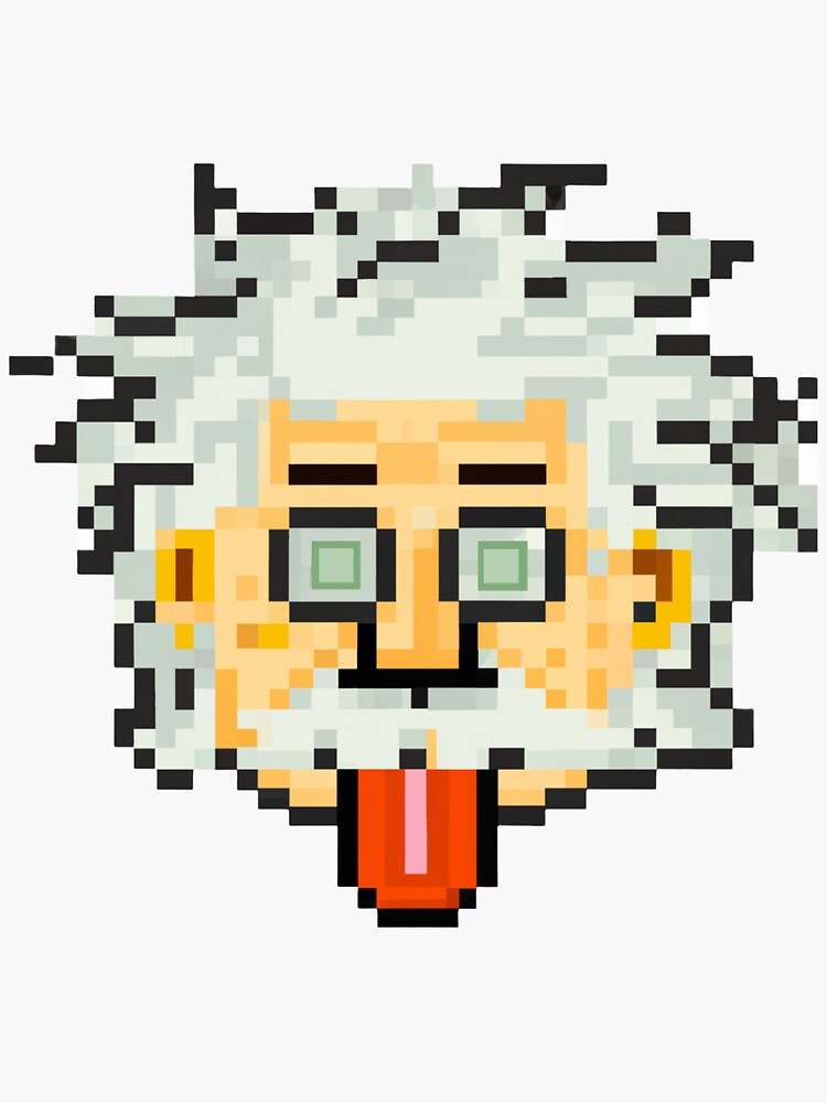 "Einstein in Pixel Art" Sticker for Sale by AIaesthetic | Redbubble