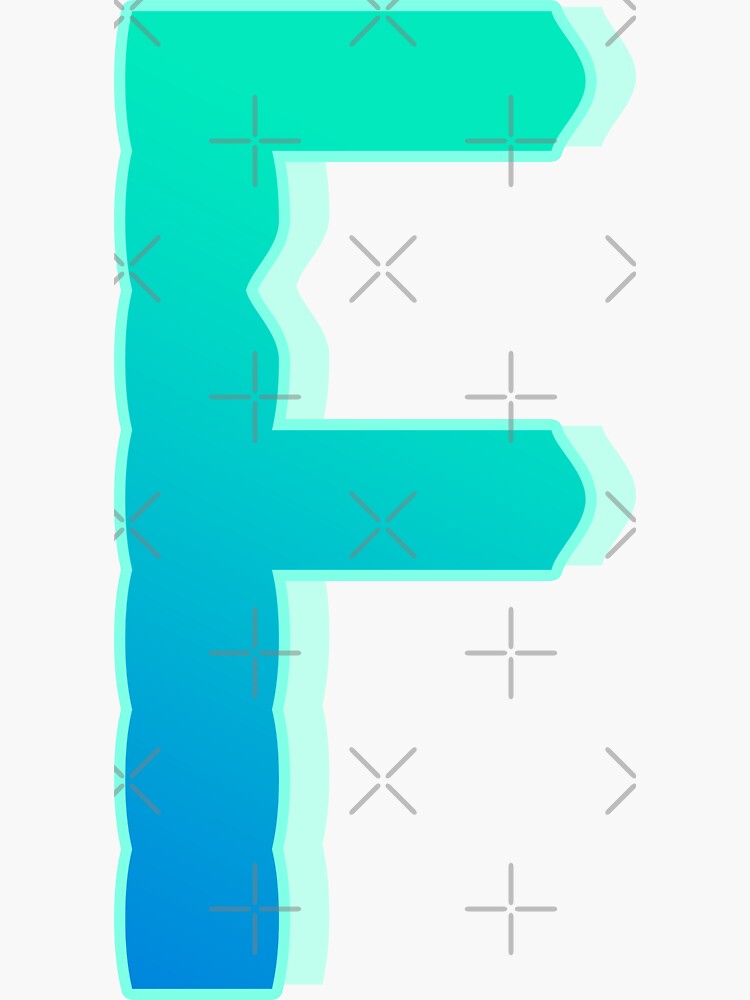 "Fancy pixelate letter F blue green gradient alphabet" Sticker for Sale ...