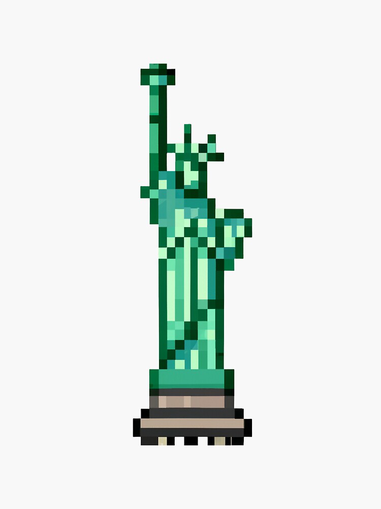 "Statue of Liberty Pixel Art" Sticker for Sale by AIaesthetic | Redbubble