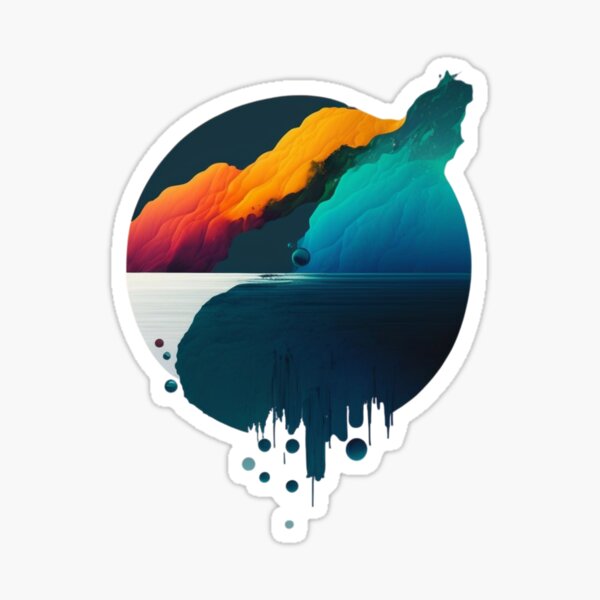 "The gradients Like watercolour stains flat design style" Sticker for ...