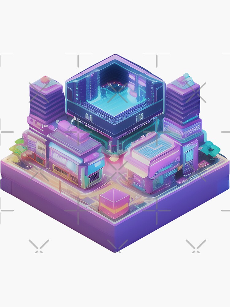 "Future Modern City Cube" Sticker for Sale by NaturalArtworks | Redbubble