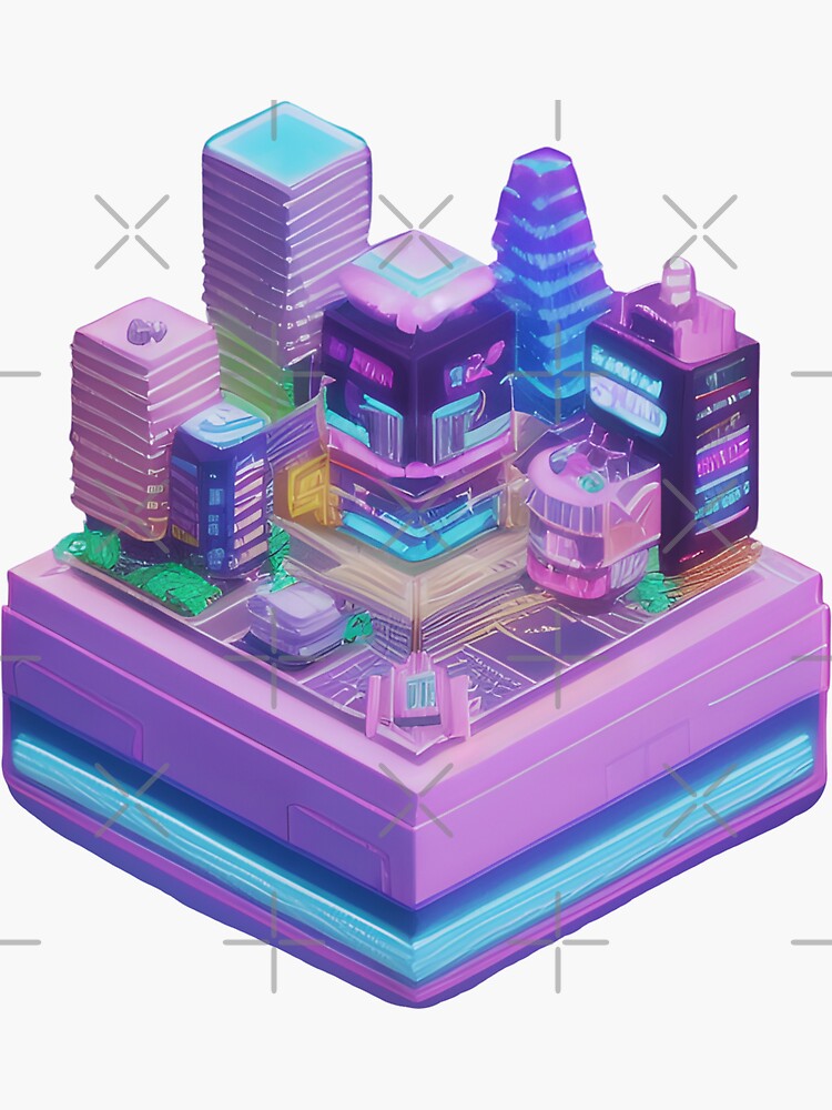"Future City Cube Art" Sticker for Sale by NaturalArtworks | Redbubble