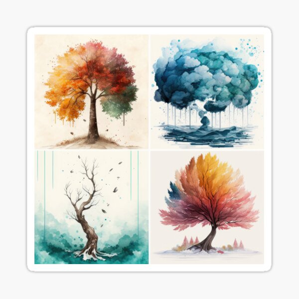 "The Four Seasons" Sticker for Sale by Ideationing | Redbubble