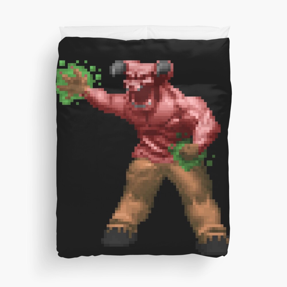 "DOOM Baron of Hell Pose 3 1993 PC FPS " Duvet Cover by crampedmisfit90 ...